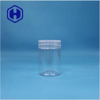 China Round Transparent PET Plastic Candy Jar 240ml 65mm Diameter Food Grade Airtight for sale