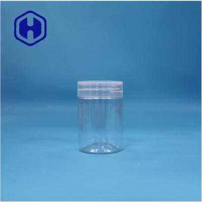 China Round Transparent PET Plastic Candy Jar 240ml 65mm Diameter Food Grade Airtight for sale