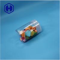 China Round Transparent PET Plastic Candy Jar 240ml 65mm Diameter Food Grade Airtight for sale