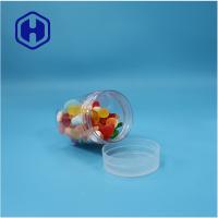 China Round Transparent PET Plastic Candy Jar 240ml 65mm Diameter Food Grade Airtight for sale
