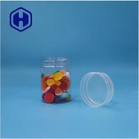 China Round Transparent PET Food Grade Jar 240ml 65mm Diameter for Candies Nuts Cookies Pepper for sale