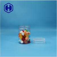 China Round Transparent PET Food Grade Jar 240ml 65mm Diameter for Candies Nuts Cookies Pepper for sale