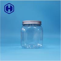 China Polygonal Shape PET Plastic Jar 820ml 87mm Neck with Aluminium Lid for Cookies Candy Nuts for sale