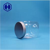 China Polygonal Clear Plastic Candy Jar 820ml with Aluminium Screw Lid Food Grade PET for sale