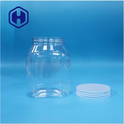 China Oval PET Plastic Candy Jar 980ml 87mm Neck Flat Screw Lid Food Grade Airtight for sale