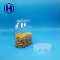China Oval PET Plastic Candy Jar 980ml 87mm Neck Flat Screw Lid Food Grade Airtight for sale