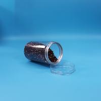 China Clear PET Cylinder Food Jar 420ml 63mm Screw Lid Sealable Plastic Nut Packaging for sale