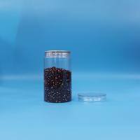 China Clear PET Cylinder Food Jar 420ml 63mm Screw Lid Sealable Plastic Nut Packaging for sale