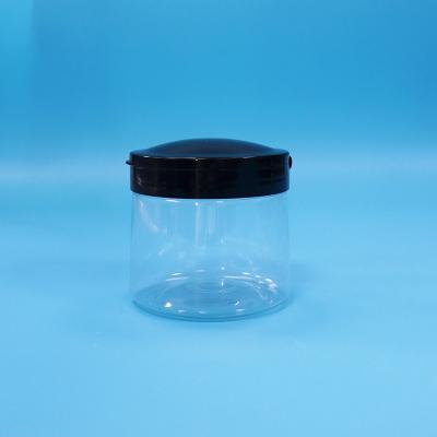 China Food Grade Transparent Small Round Plastic Storage Jar 310ml 83mm Screw Top Lid for sale