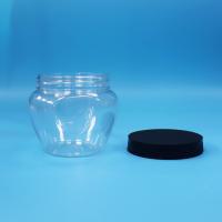 China Clear PET Plastic Candy Cookie Jar 520ml 87mm Screw Flat Lid Food Grade BPA Free for sale