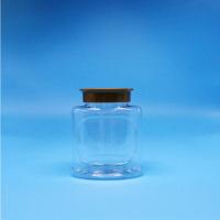 China Food Grade PET Clear Plastic Jar 425ml 62mm Screw Lid Airtight Container for Candy Nuts for sale