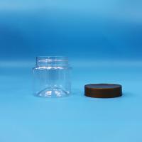 China Food Grade PET Round Plastic Jars 180ml 72mm Diameter Clear Screw Lid Candy Cookie for sale