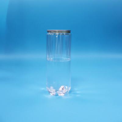 China Sealable Empty Transparent PET Soda Beverage Can 500ml 66mm with Easy Open Aluminium Lid for sale