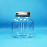 China Transparent PET Round Food Jar 2180ml with Aluminum Screw Lid 94mm for sale