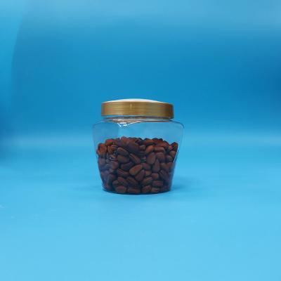 China Food Grade PET Clear Jar 450ml 83mm Wide Mouth Screw Lid Cookie Candy Container for sale