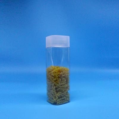 China 600ml Square PET Plastic Jars with 55mm Screw Lids Clear Transparent Food Grade Candy Snack Container for sale