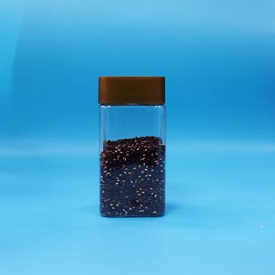 China Food Grade PET Square Plastic Storage Jar 750ml with Screw Cap for Cookies Candy for sale