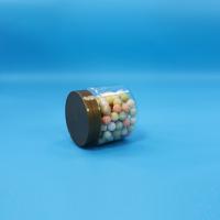 China Transparent Candy Cookie PET Round Plastic Jars Screw Flat Lids Food Grade for sale