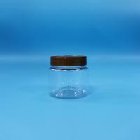 China Transparent Candy Cookie PET Round Plastic Jars Screw Flat Lids Food Grade for sale