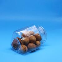 China Food Grade Clear Triangle Shape PET Plastic Jar 300ml with Screw Lid for Candy Cookies for sale