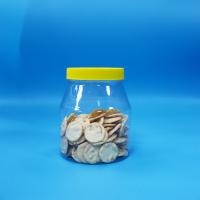 China 900ml PET Plastic Jar with Screw Lid Wide Mouth 85mm Neck Clear Candy Cookie Container for sale