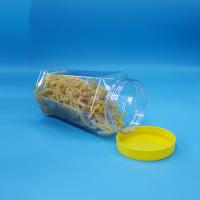 China Hexagonal Clear PET Candy Jar 1120ml Food Grade with Yellow Flat Cap 85mm Neck for sale
