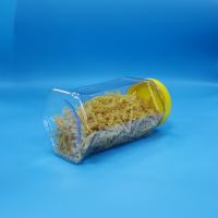 China Hexagonal Clear PET Candy Jar 1120ml Food Grade with Yellow Flat Cap 85mm Neck for sale