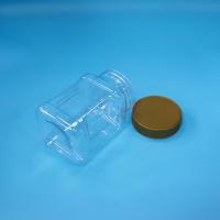 China Food Grade PET Plastic Jar 450ml 75mm Unique Shape Airtight Screw Lid Candy Container for sale