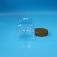 China Food Grade PET Plastic Jar 450ml 75mm Unique Shape Airtight Screw Lid Candy Container for sale