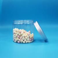 China Clear PET Plastic Cookies Jar 650ml 22oz Round Wide Mouth Cylinder with Aluminum Screw Cap for sale