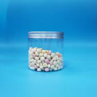 China Clear PET Plastic Cookies Jar 650ml 22oz Round Wide Mouth Cylinder with Aluminum Screw Cap for sale