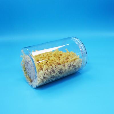 China Clear PET Plastic Jar 1050ml 102mm Diameter Food Grade Cylinder Round Candy Container with Screw Lid for sale