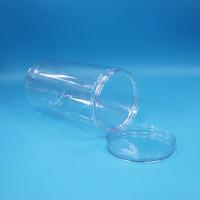 China Clear PET Cylinder Round Food Grade Plastic Jar 1450ml Screw Cap for Candy Cookies for sale