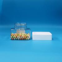 China Empty 650ml Square PET Plastic Jars with Screw Lids for Snack Baby Food Candy for sale