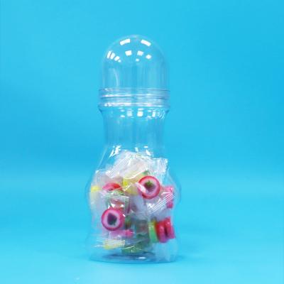 China Clear PET Food Grade Jar 469ml 56mm Screw Lid Hard Candy Packaging for sale