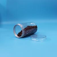 China PET Cylinder Round Plastic Sealable Clear Jar 420ml 63mm Food Grade Nut Packaging for sale