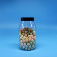 China Clear Round Wide Mouth PET Plastic Jar 377ml 52mm Screw Cap Food Grade for sale