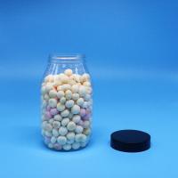 China Clear Round Wide Mouth PET Plastic Jar 377ml 52mm Screw Cap Food Grade for sale