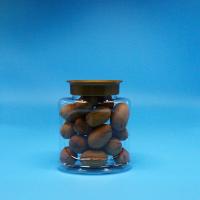 China Empty Airtight Clear PET Food Grade Plastic Jar 425ml 62mm Screw Lid for Candy Nuts for sale