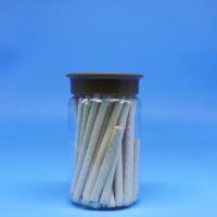 China Clear PET Plastic Tall Round Jar 399ml 71mm Diameter Screw Flat Cap for Candy Biscuit Nut Food for sale