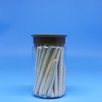 China Clear PET Plastic Tall Round Jar 399ml 71mm Diameter Screw Flat Cap for Candy Biscuit Nut Food for sale