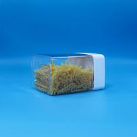China PET Food Grade Square Jar 1100ml with Screw Top White Lid for Candy Snack Packaging for sale
