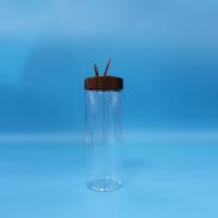 China Plastic PET Round Wide Mouth Spice Jars 500ml 62mm Sifter Caps Transparent for sale