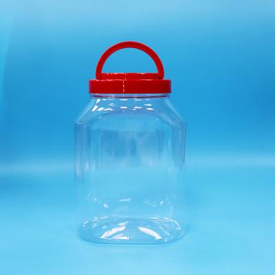 China Transparent PET Wide Mouth Jar 1800ml 99mm Neck for Food Noodles Biscuits Candy Packaging for sale