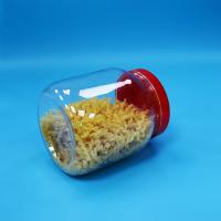 China Food Grade PET Wide Mouth Cylindrical Jar 1360ml 99mm Screw Red Lid for sale