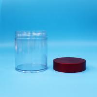 China Food Grade PET Transparent Plastic Jar 550ml 95mm Screw Red Lid BPA Free for sale