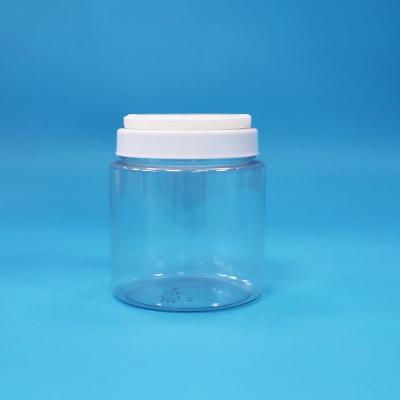 China Clear Round PET Plastic Jars 320ml 80mm with Screw Lid for Baby Food Nuts Candy for sale