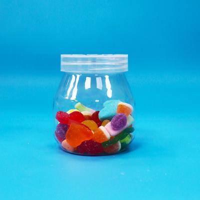 China Food Grade PET Plastic Jar 330ml 82mm Diameter Clear Empty Candy Cookie Container Screw Cap for sale