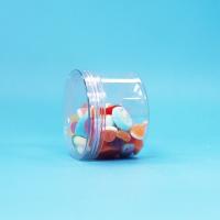 China Transparent PET Jar 210ml 80mm Screw Lid for Dried Fruit Candy Cookies Cylinder Easy Open for sale