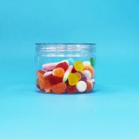 China Clear PET Plastic Dry Food Candy Cookies Nuts Gift Jars 260ml 80mm Screw Lid Food Grade for sale